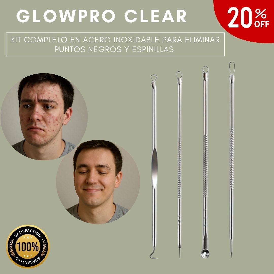 GlowPro Clear: El kit completo para eliminar puntos negros y espinilla – Merkfy